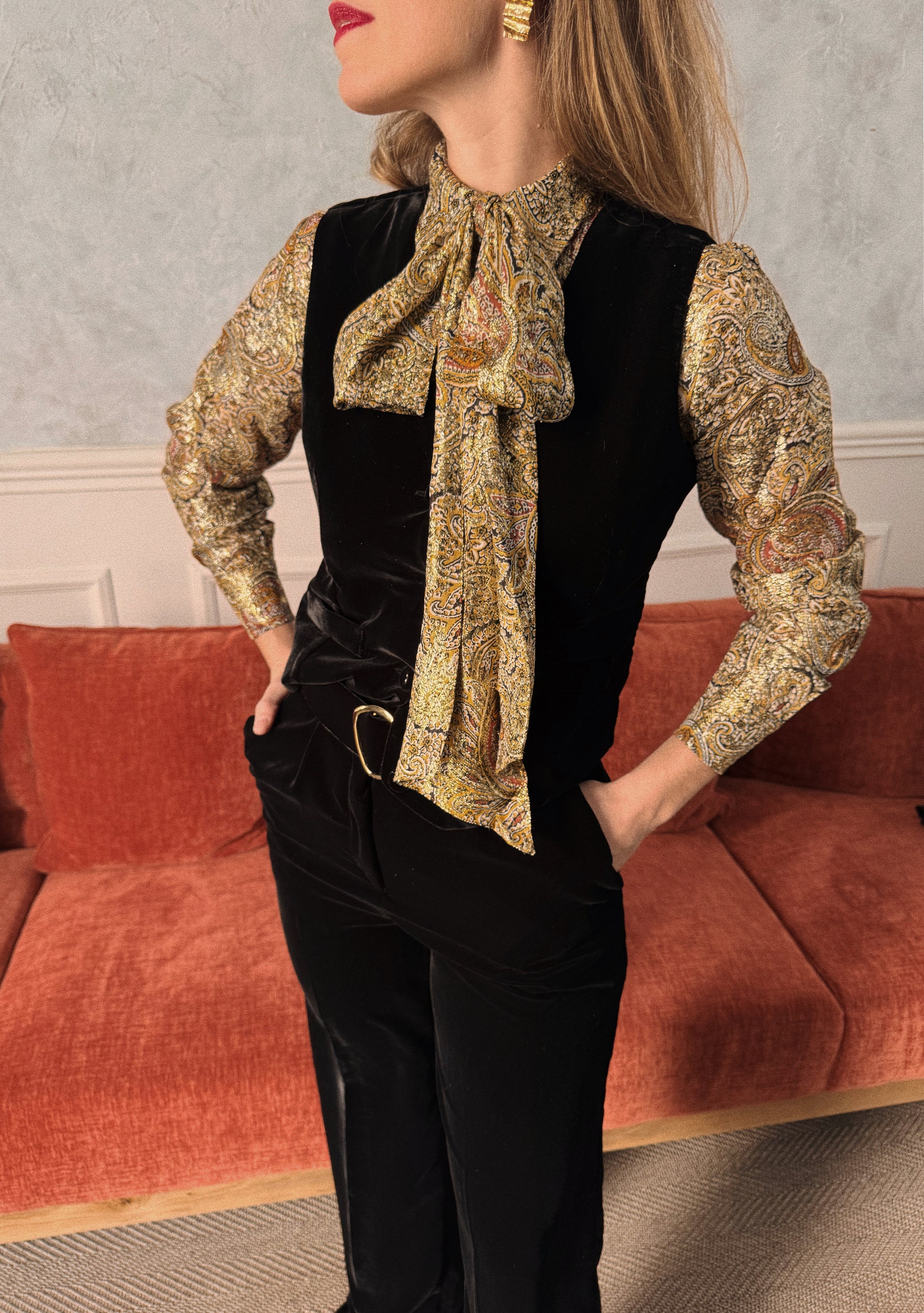 Chaleco terciopelo mujer fiesta | ELEANOR | CHERUBINA